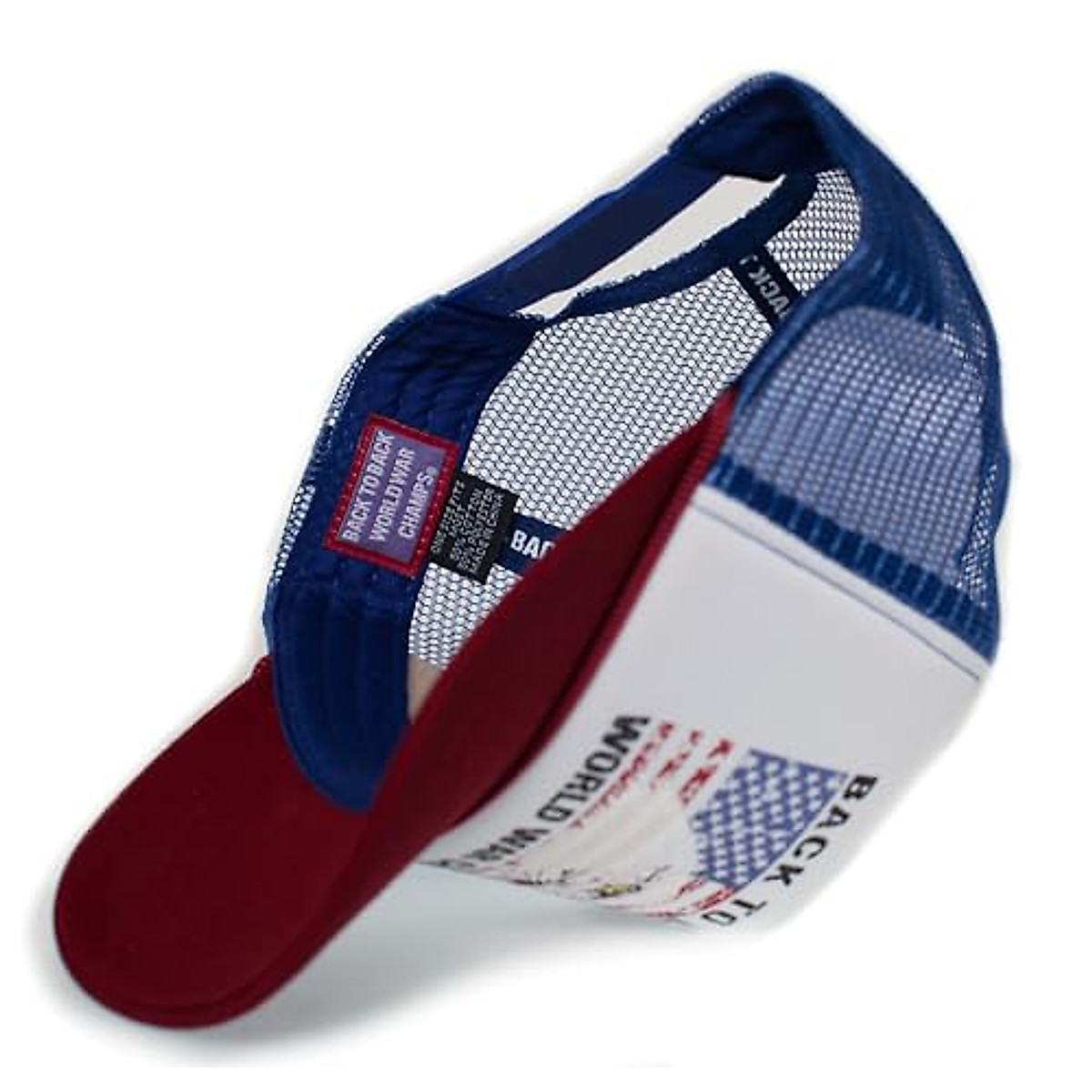 Back To Back World War Champs Eagle Unisex-Adult Trucker Hat -One-Size (Royal/Red)