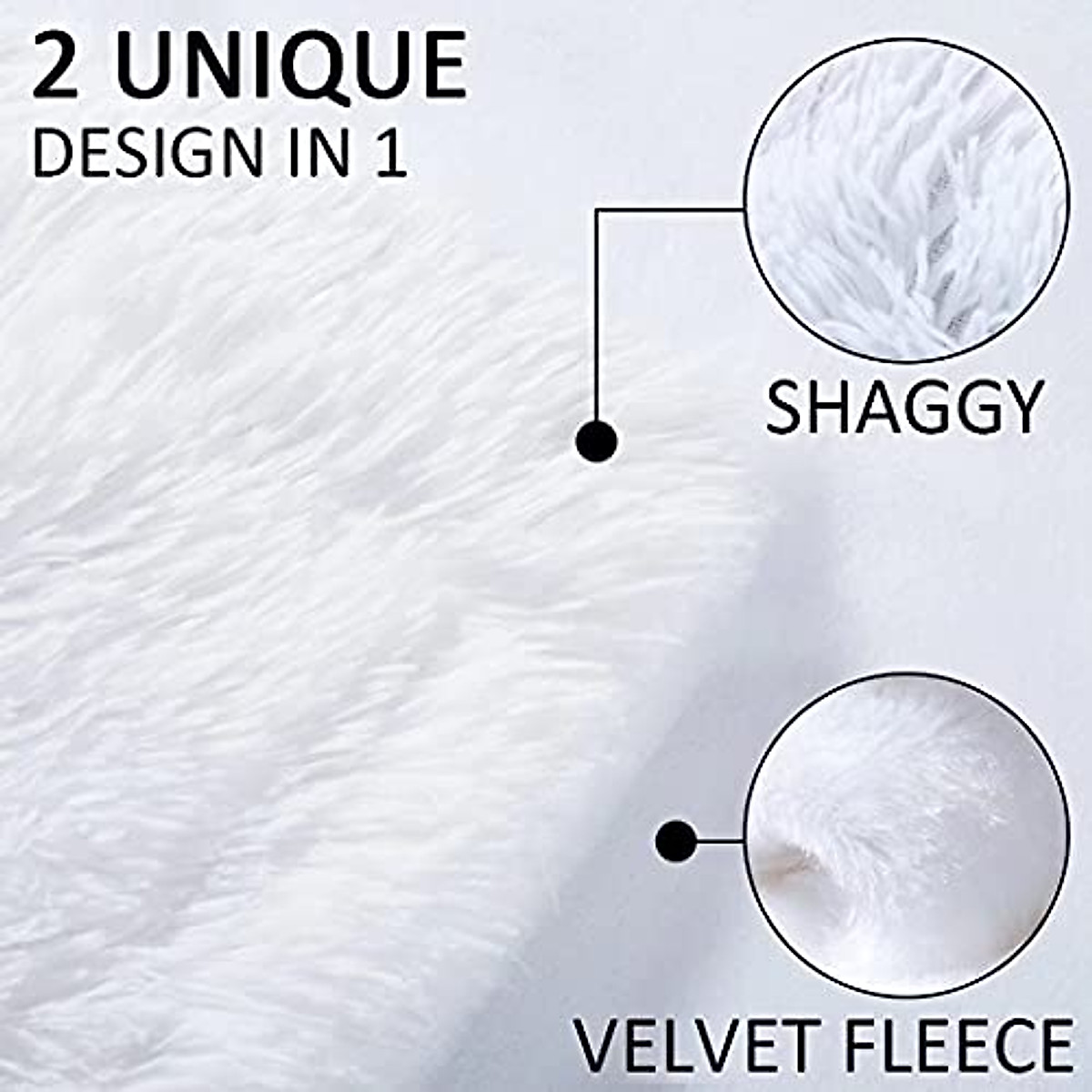 YUSOKI White Queen Faux Fur Blanket,2 Layers,90"x90" Without Pillows Big Soft Plush Fuzzy Large Warm Fluffy Throw Blanket for Bed