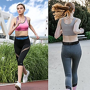 Running Belt Fanny Pack, Running Waist Pack for Women & Men USA Patented Hands-Free Reflective Runner Pouch Belt Fitness Workout Bag No-Bounce Adjustable Sport Travel Fanny Pack Cell Phone Holder