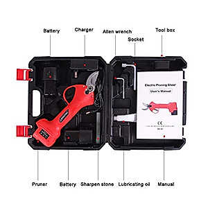 SWANSOFT Electric Pruning Shears with 1 Inch Cutting Diameter, Cordless Pruning Shears, Professional Electric Pruner with 2 Ah Rechargeable Battery
