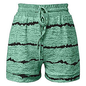 Bravetoshop Women's Athletic Shorts Summer Workout Running Gym Shorts Casual Comfy Lounge Shorts (Green,M)