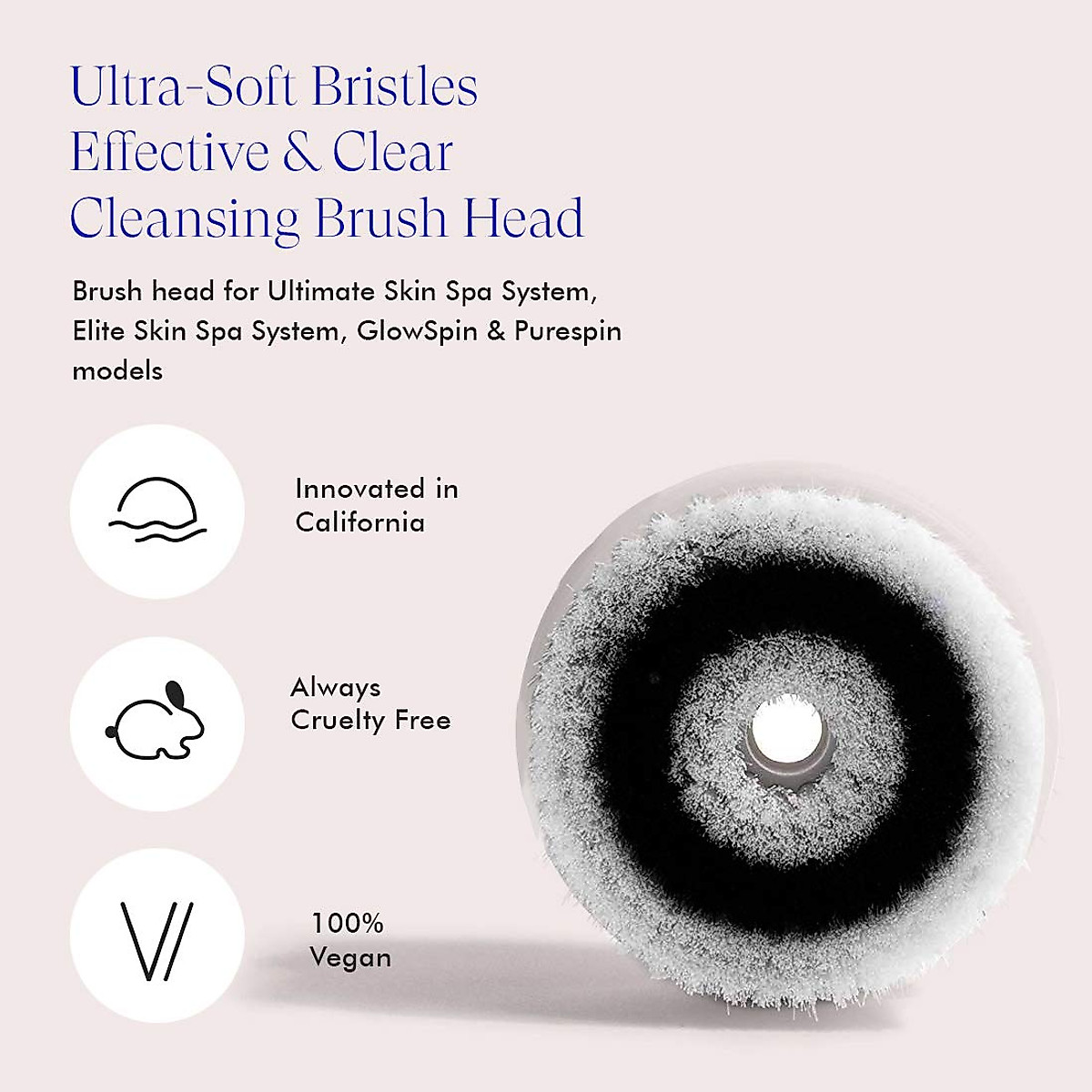 Vanity Planet Replacement Brush Head for Ultimate Skin Spa and Raedia, Exfoliating Brush, Water Resistant, Ultrasoft