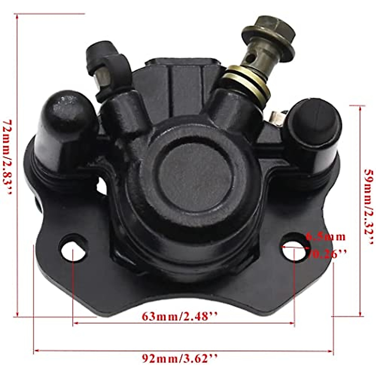 PRO BAT Rear Brake Master Cylinder Caliper Assembly+Brake Disk Rotor+Brake Pad for 50cc 70cc 90cc 110cc 125cc Chinese Quad Taotao Boulder B1 Coolster 3050HD ATV Kids Four Wheeler