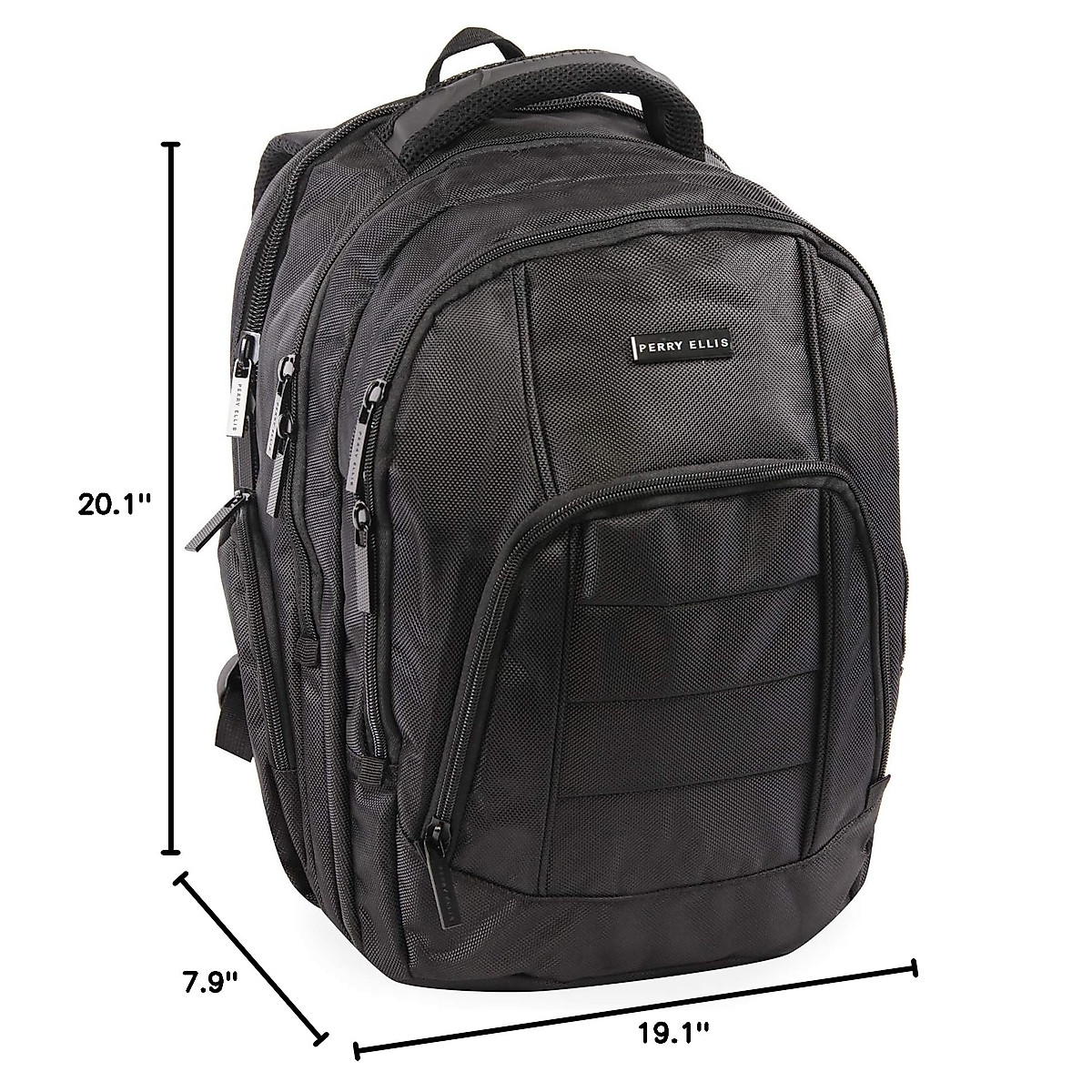 Perry Ellis M200 Business Laptop Backpack, Black, One Size