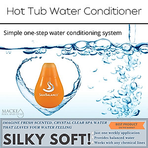 Macke Pool & Patio Silk Balance hot tub solution 76oz or 38oz, Oil-Absorbing Sponge for Spas, Natural Treatment to Keep pH Alkalinity Balanced Tubs, Spa, SILKBALANCE Water Care (38oz)