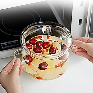 1.5L/50oz glass pot, clear pots for cooking, glass saucepan with cover, clear cooking pots, Heat-resistant Glass Cooking Pot Covered Saucepan with Lid Pasta Pot Cookware Stockpots