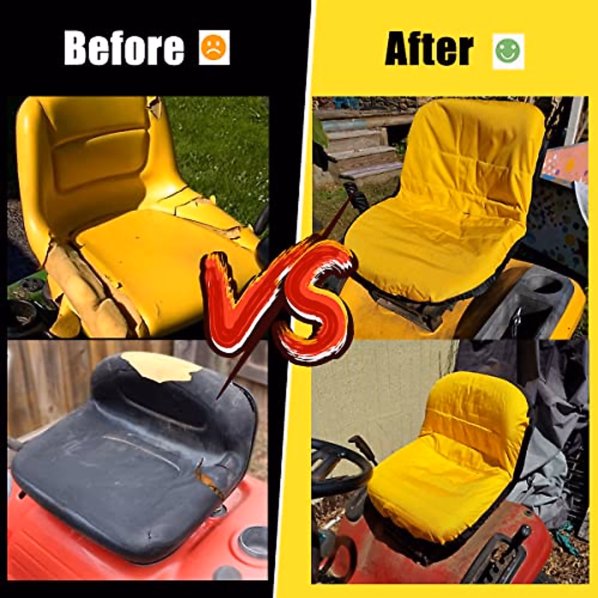 Riding Lawn Mower Seat Cover Compatible with John Deere LP92324 (Medium) ,Fits Tractor & Gator Seats 12.5-14" High