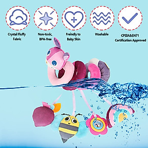 AIPINQI Spiral Activity Toy, Baby Car Seat Toys Comfortable Pram Crib Plush Toy for Boys Girls Colorful Spiral Hanging Toys for Car Seat, Rabbit