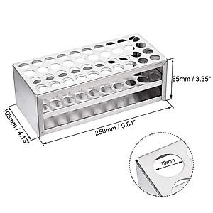 uxcell 304 Stainless Steel Test Tube Holder Lab Stand Rack 40 Hole 3 Layer for 15-18mm Tubes