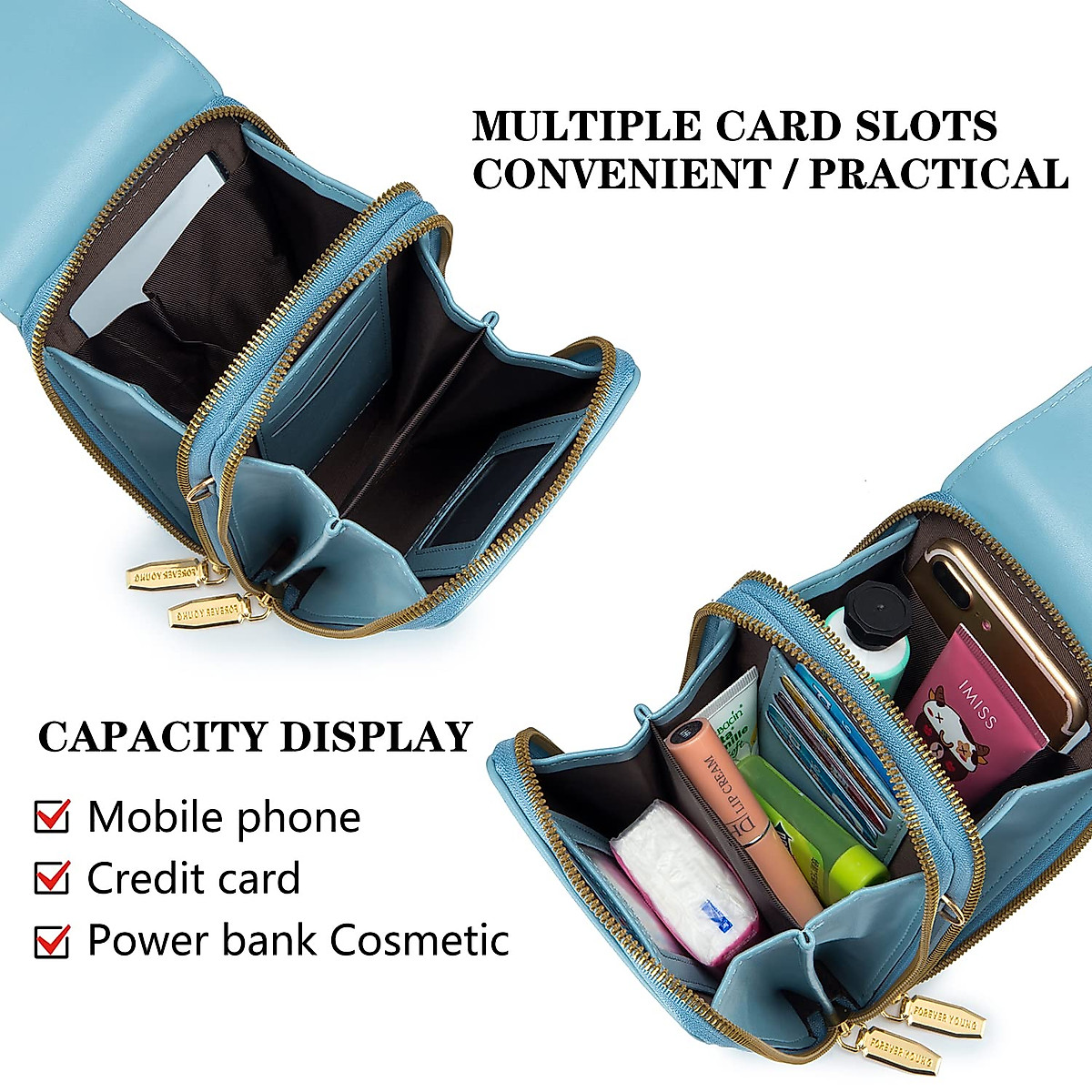 Roulens Small Crossbody Cell Phone Purse for Women, Touch Screen Bag Shoulder Handbag Wallet with Credit Card Slots