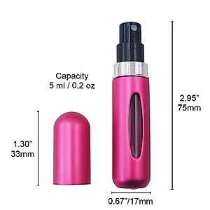 Hyshina Travel Spray Perfume Bottles, Portable Refillable Atomizer, Mini Size Fragrance Empty Bottle, Scent Pump Case 4 Pcs 5ml/0.2oz