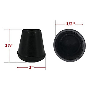 Shepherd Hardware 8758E Leg Tips 1/2-Inch Inside Diameter Rubber Chair Leg Caps, Black, 24 Count (Pack of 1)