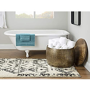 Powell Hammered Gold Drum with Natural Wood Lift Top for Storage Janice Table