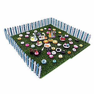 3 Pack 40 Inch Miniature Mini Fairy Garden Wood Ornament Micro-Landscape Wooden Decorative Picket Fence for DIY Crafts Project Dollhouse Flower Bowl Decor Christmas Moss Crop