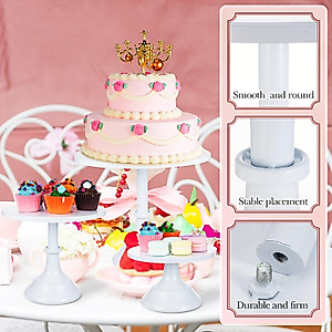 Umigy 6 Pcs White Cake Stand Sets for Dessert Table Display 8/10/12 Inch Metal Cake Stands Round Cupcake Holder for Wedding, Birthday, Party, Graduation, Baby Shower