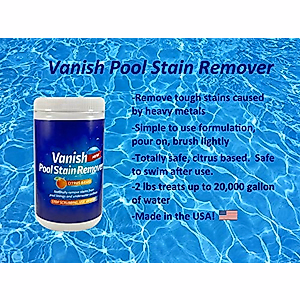 Bosh Chemical Vanish Pool & Spa Stain Remover (2LBS)- Natural Safe Citrus Based, Works Excellent on Vinyl, Fiberglass, and Metals, Removes Rust and Other Tough Stains