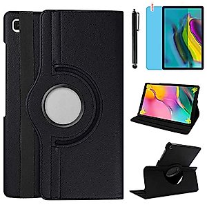 Case for Samsung Galaxy Tab S5e 10.5 inch 2019 (SM-T720 T725 T727) - 360 Degree Rotating Stand Case Full Protective Smart Cover,Bonus Stylus Pen,Screen Film (Black)