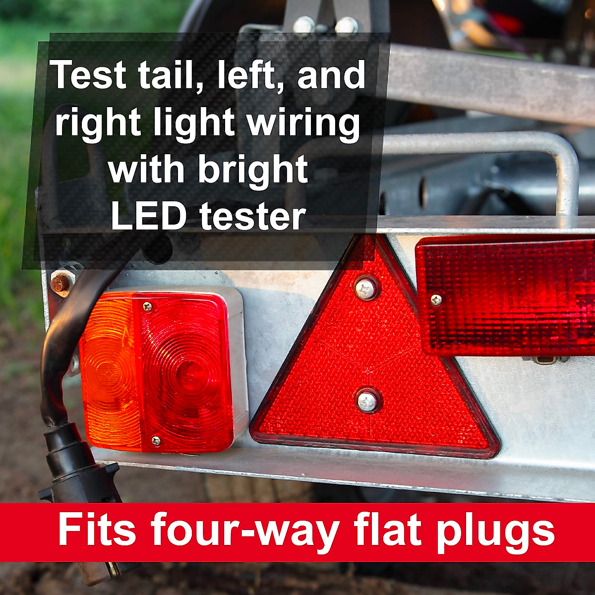 ABN Trailer Light Tester 4 Pin Trailer Plug Adapter - LED 4 Way Trailer Brake Light Tester for Inline Circuits