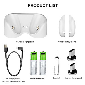 Iesooy Quest 2 Charger Dock Station for Quest 2 Headset and Controller, Quest 2 Charging Station with 2 Rechargeable Batteries, Charging Stand for Quest 2 Handle