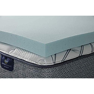 Serta ThermaGel Memory Foam Mattress Topper, Full, Blue