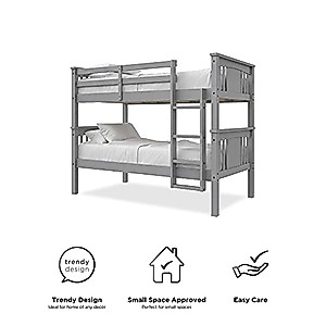 DHP Dorel Living Dylan Twin Wood Bed for Kids, Gray Bunk