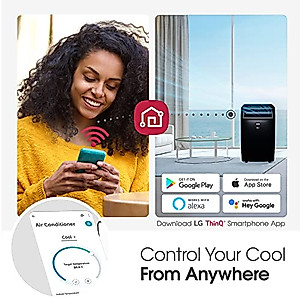 LG 10000 BTU Portable Air Conditioners [2023 New] Wheels for Easy Install LCD Display Remote Control Wifi AppCools 450 Sq.Ft 3-in-1 function Timer air conditioner AC Unit Home Room Black LP1023BSSM