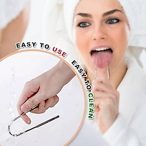 2 Pack Tongue Scraper, 100% Surgical 304 Stainless Steel Tongue Cleaner for Adults And Kids, Professional Tongue Brush for Oral Care, Improve Bad Breath and Fresh Breath