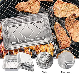 Waytiffer 20Pack Drip Pans Compatible with Weber Grills Spirit Gas Grills, Q Grills, Genesis and Genesis II LX 200 300 Series,Disposable Aluminum Foil BBQ Grease Trays, 8.5 x 6 Inch
