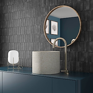 Merola Tile Coco Matte Black Hat 2" x 5-7/8" Porcelain Floor and Wall Tile