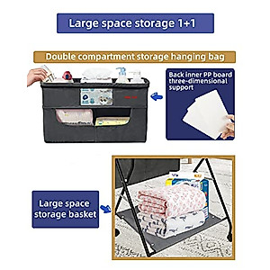 Kiss My Heart Portable Baby Changing Table, Diaper Changing Table Dresser Changing Station for Infant, Diaper Changing Table Pad, Mobile Nursery Organizer for Newborn -Grey…