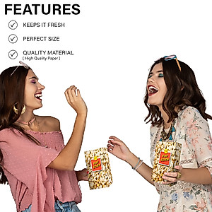 MT Products Large Popcorn Bags for Party - 4 oz. (Pack of 50) - Paper Popcorn Holders with Flat Bottom