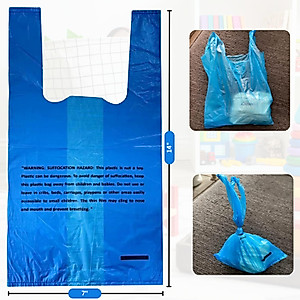 Baby Diaper Bag Disposable (500 Count, Blue) Fresh Baby Powder Scented Easy Tie Handles Bulk Diaper Sacks Disposable Dog Poop Bags Cat Litter Clump & Poop Bags Sanitary Pads Disposal Bags (500 Bags)