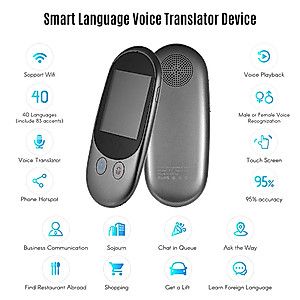 JFGJL Smart Voice Translator Device 40 Languages 2.4 Inch Touchscreen Rechargeable F1A with Camera (Color : D)