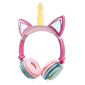 iFecco Kids Headphones, Boys Girls Teens Foldable Adjustable Wired On-Ear Headset 3.5mm Audio Jack Stereo Tangle-Free, 85 dB Volume Limited Childrens Headphones for School Home, Travel