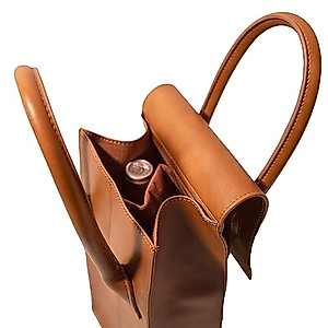 Wine Tote Carrier Bag | 2 Bottle - Vegan Leather, Soft Suede Interior Pouch with Divider - Great for Travel, BYOB, Wine Tastings, Parties, Gifts, Hygge