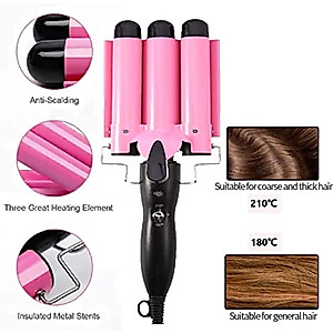 MODVICA 3 Jumbo Barrel Curling Iron Wand 32mm Hair Waver Temperature Adjustable Ceramic Big Waves Hair Crimper (1.25'')