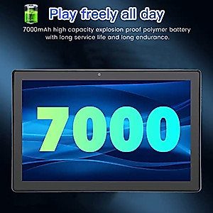 10.0 Inch Tablet 2.4G 5G WiFi Tablet with 6GB RAM 256GB ROM, 128GB Expand, 3 Card Slots, USB C Charging GPS Bluetooth IPS HD Touch Screen Computer Tablet Front 5MP Rear 8MP for Android 10(Blue)