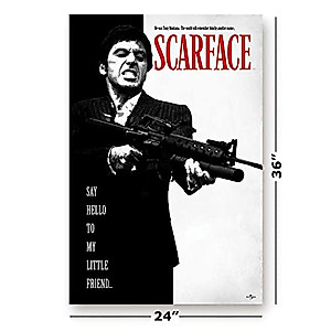 Scarface Movie Poster, Say Hello to My Little Friend, Size 24x36 (Gangster Poster)