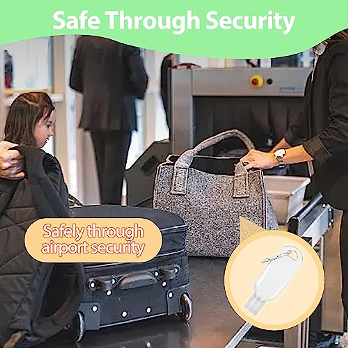 Set of 3 Portable Hot Sauce Keychain Bottles - Mini Ketchup Containers for On-The-Go - Refillable Travel Size Hot Sauce Keychain, 2oz/50ml Bottles