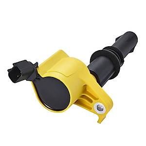 ENA 8 Yellow Ignition Coil Pack and Platinum Spark Plug Set Compatible with Lincoln Ford Expedition F150 F250 F350 F450 F550 Super Duty Mark Navigator 5.4L 6.8L Replacement for FD508 SP515 SP546 DG511