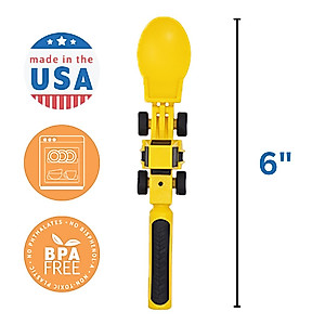 Constructive Eating Made in USA Set of 3 Construction Utensils for Toddlers, Infants, Babies and Kids - Made With Materials Tested for Safety
