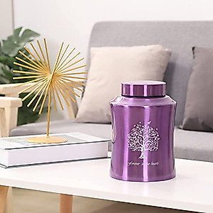 Tree of Life Urns for Human Ashes - Cremation Urns Adult for Funeral, Burial or Home - Cross Urns for Ashes Men Women - Decorative Urn for Ashes Male Female (160 Cubic inches, Purple(Tree))