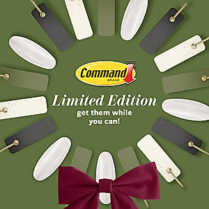 Command Mixed Hooks Pack, 10 Sage Hooks, 12 Strips (2 Medium Hooks, 8 Spring Clips), Wall Hooks for Hanging Christmas Decorations