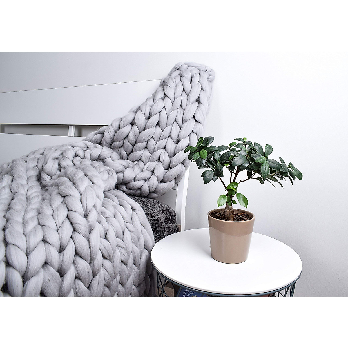 Chunky knit blanket Chunky blanket Merino wool blanket Giant throw Chunky Merino wool blanket Plaid Home decor Christmas gift Christmas present Interior design