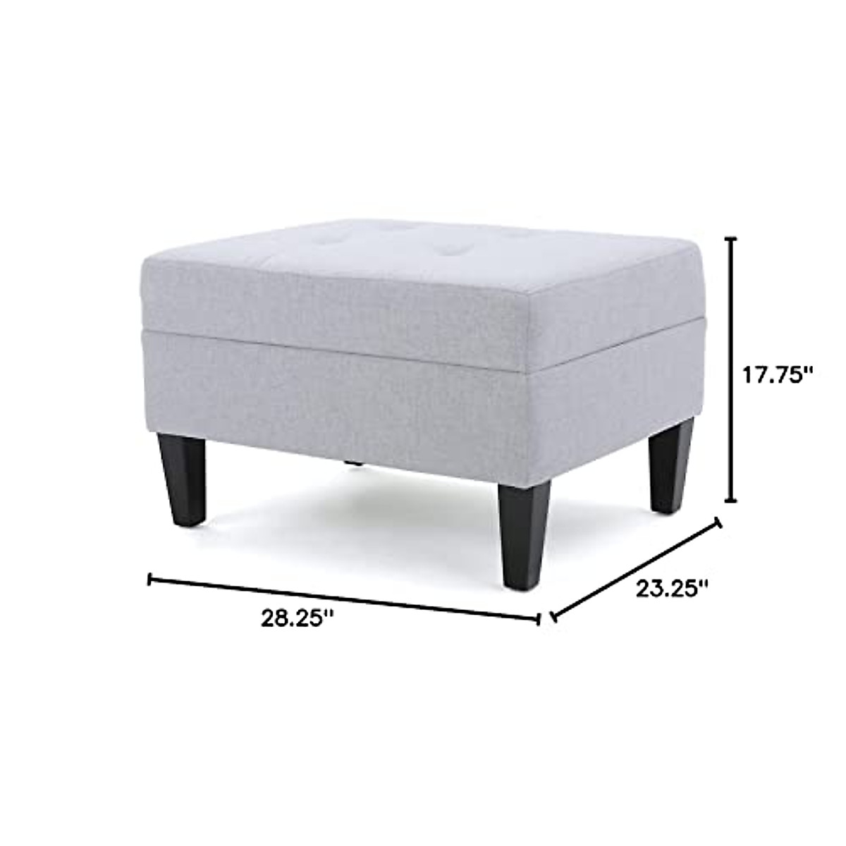 Christopher Knight Home Zahra Ottoman, Light Grey