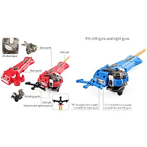 MECHGYRO Metal Fusion Blade Blades Set Bay Burst Sword Launcher LR Gyro B-154 DX Booster Imperial DRAGON.IG Sen Bey Battling Top Toys Left & Right Launcher Grip Bay Blades 8-12 Boys' Gifts Gaming Tops
