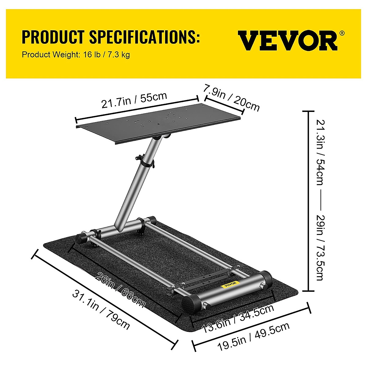 Happybuy G29 G920 Racing Steering Wheel Stand,fit for Logitech G27/G25/G29, Thrustmaster T80 T150 TX F430 Gaming Wheel Stand, Wheel Pedals NOT Included