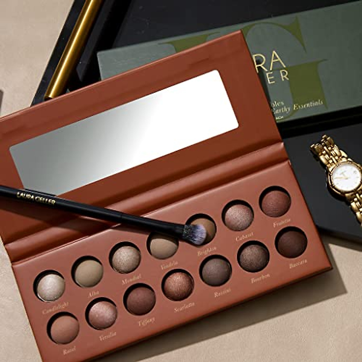 LAURA GELLER The Delectables Romance in Rose Baked Eyeshadow Palette | 14 Pigmented Eyeshadows Blendable Natural Look