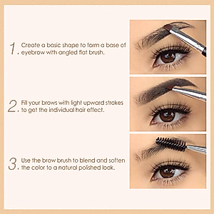 Waterproof Liquid Eyebrow Gels, Smudge-Proof, Sweat Resistant, Full Natural-24Hours Long Lasting Tinted Makeup Color Gel with Brow Pen…(BLACK-BROWN)