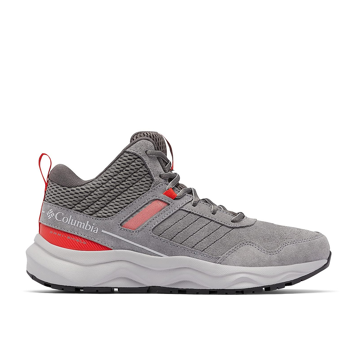 Columbia Men's Plateau Venture Mid, Titainium Grey Steel/Fiery Red, 15